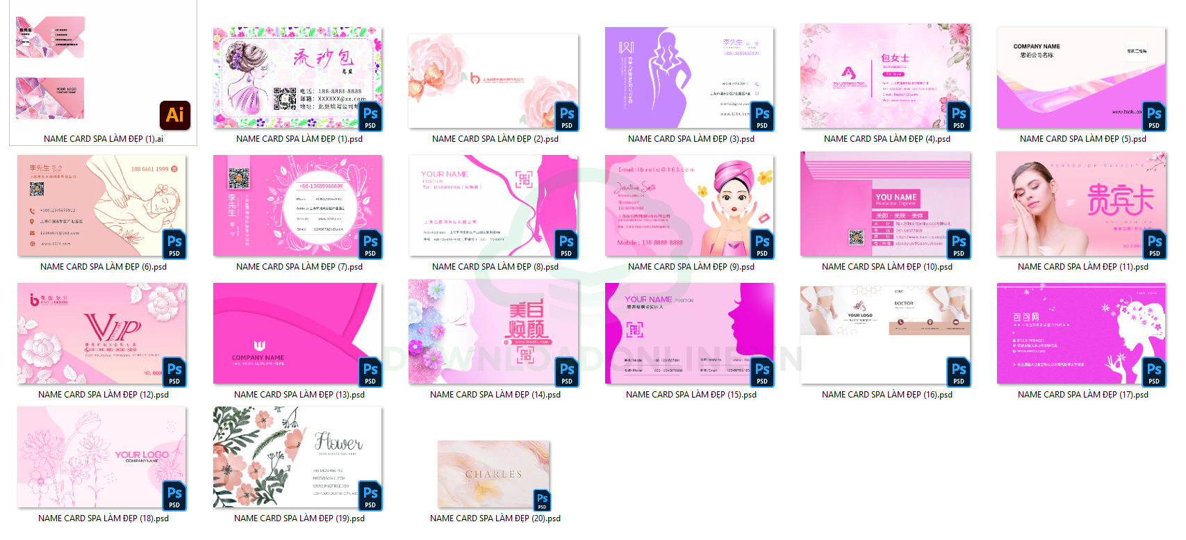 21 FILE NAME CARD SPA LÀM ĐẸP - Download Online