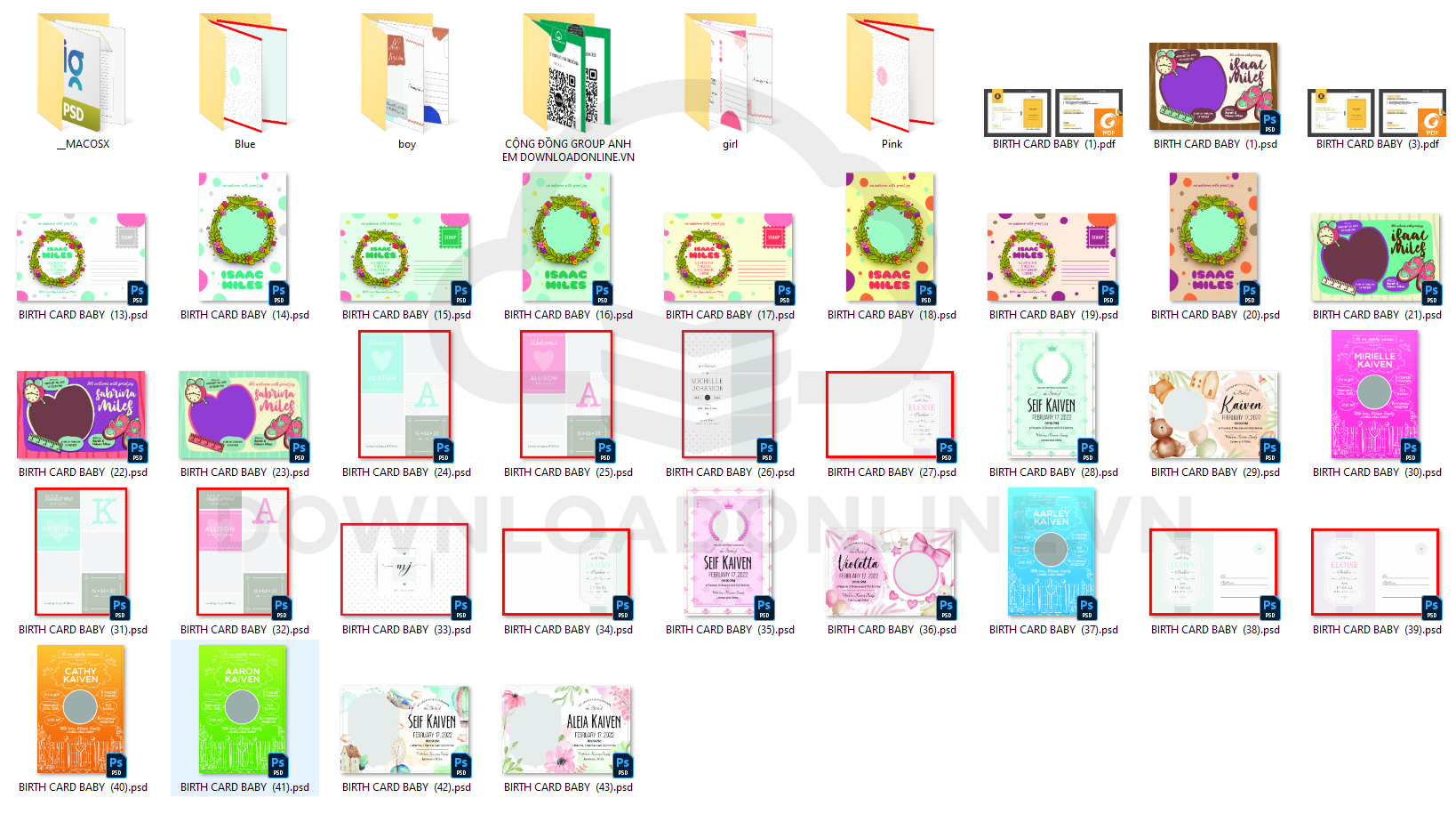 10 BIRTH CARD BABY PSD - Download Online